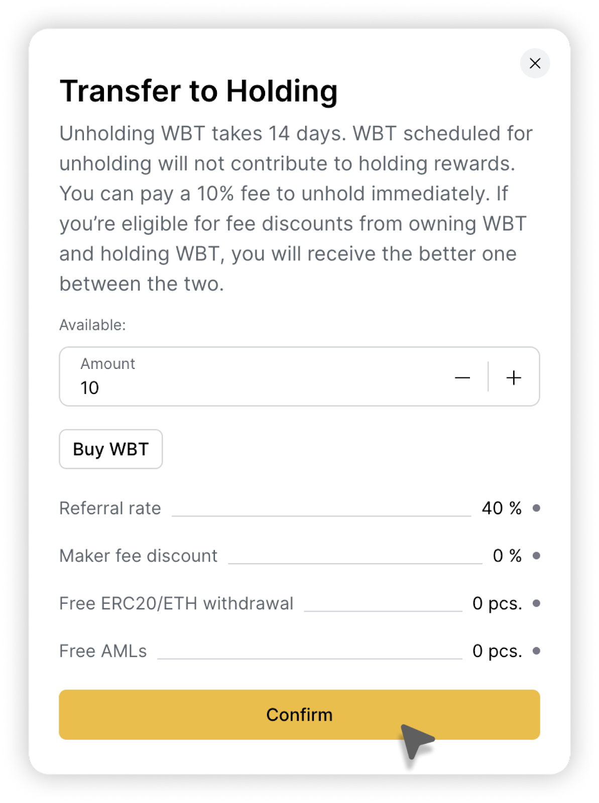 Features of the “Holding” and “Owning” functionality of WBT Coin on WhiteBIT TR – WhiteBIT Turkey